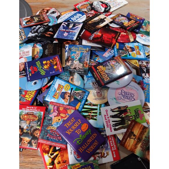 Disney | Other | Vtg Movie Vhs Dvd 99s 2000 Release Promo Buttons Pin ...